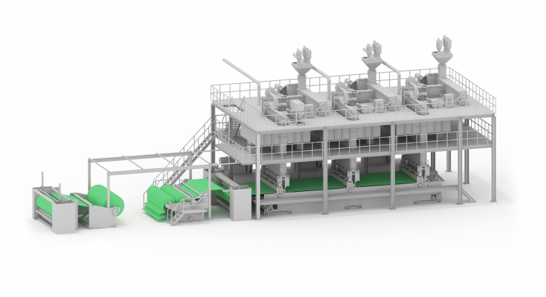 Three Beam Spunbond Fabric Machine in India